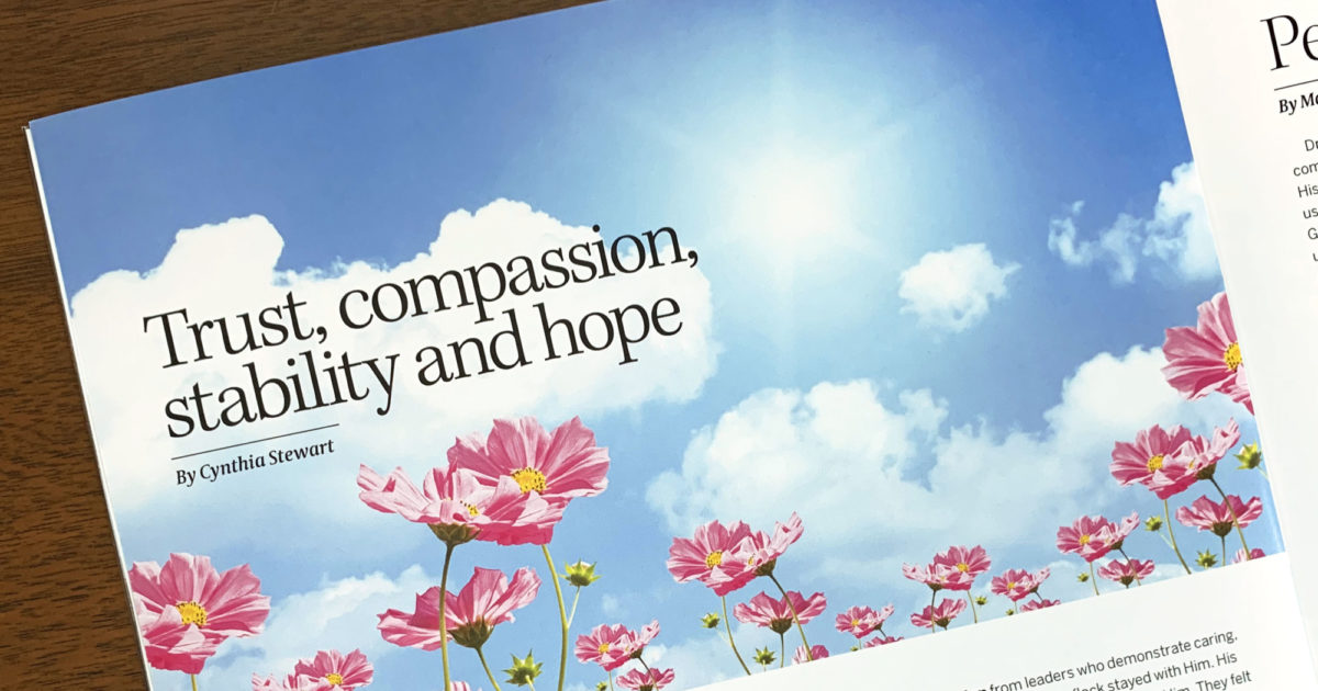 Trust, compassion, stability and hope - by Cynthia Stewart - First ...